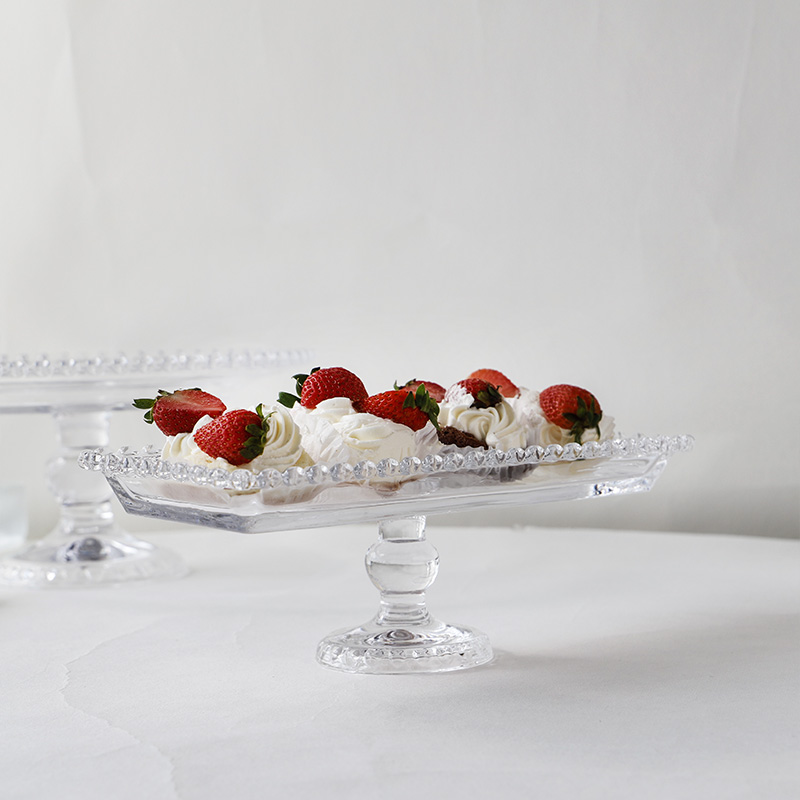 Glass Cake Plate With Stand-GLASS TABLEWARE-Jh Glassware-Jh Glassware