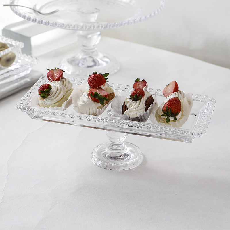 Glass Cake Plate With Stand-GLASS TABLEWARE-Jh Glassware-Jh Glassware