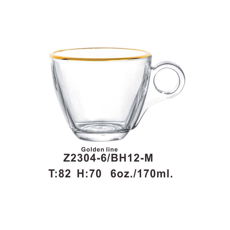Golden Lin Cup And IonPlating Cup-GLASS DRINKWARE-Jh Glassware-Jh Glassware