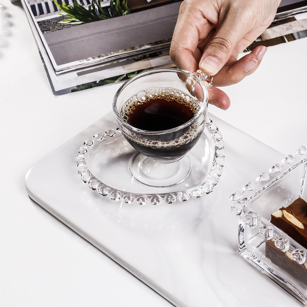 Glass Coffee Cup Set-GLASS DRINKWARE-Jh Glassware-Jh Glassware